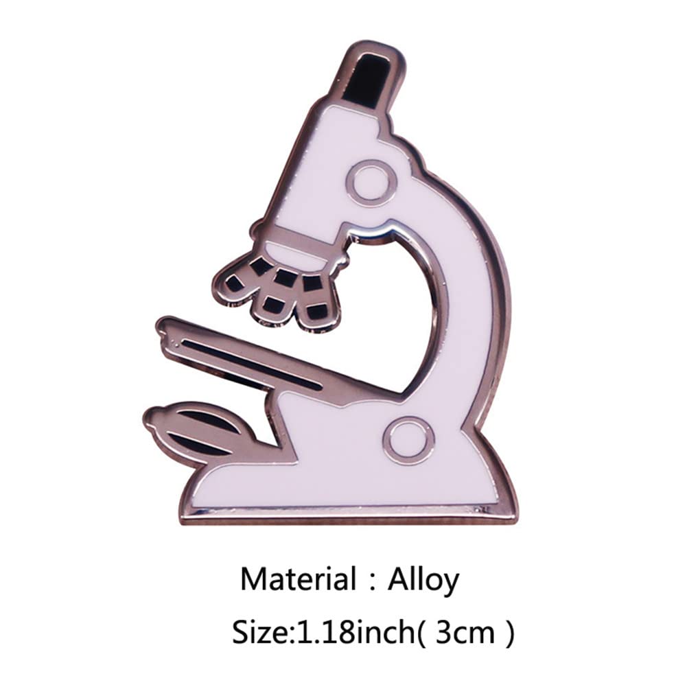 Chemical Microscope Metal Brooch Delicate Biology Badge Molecular Enamel Pin Creative Jewelry Gift Medical Graduation Student Doctor Nurse