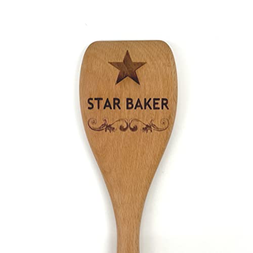 Star Baker Wooden Spoon Dishtowel Set, Laser Engraved Spoon Towel Gift Set, Star Baker Baking Gift for Baking Show Fans, Pastry Dishtowel, Baking Gift for Bakers, Personalization Optional