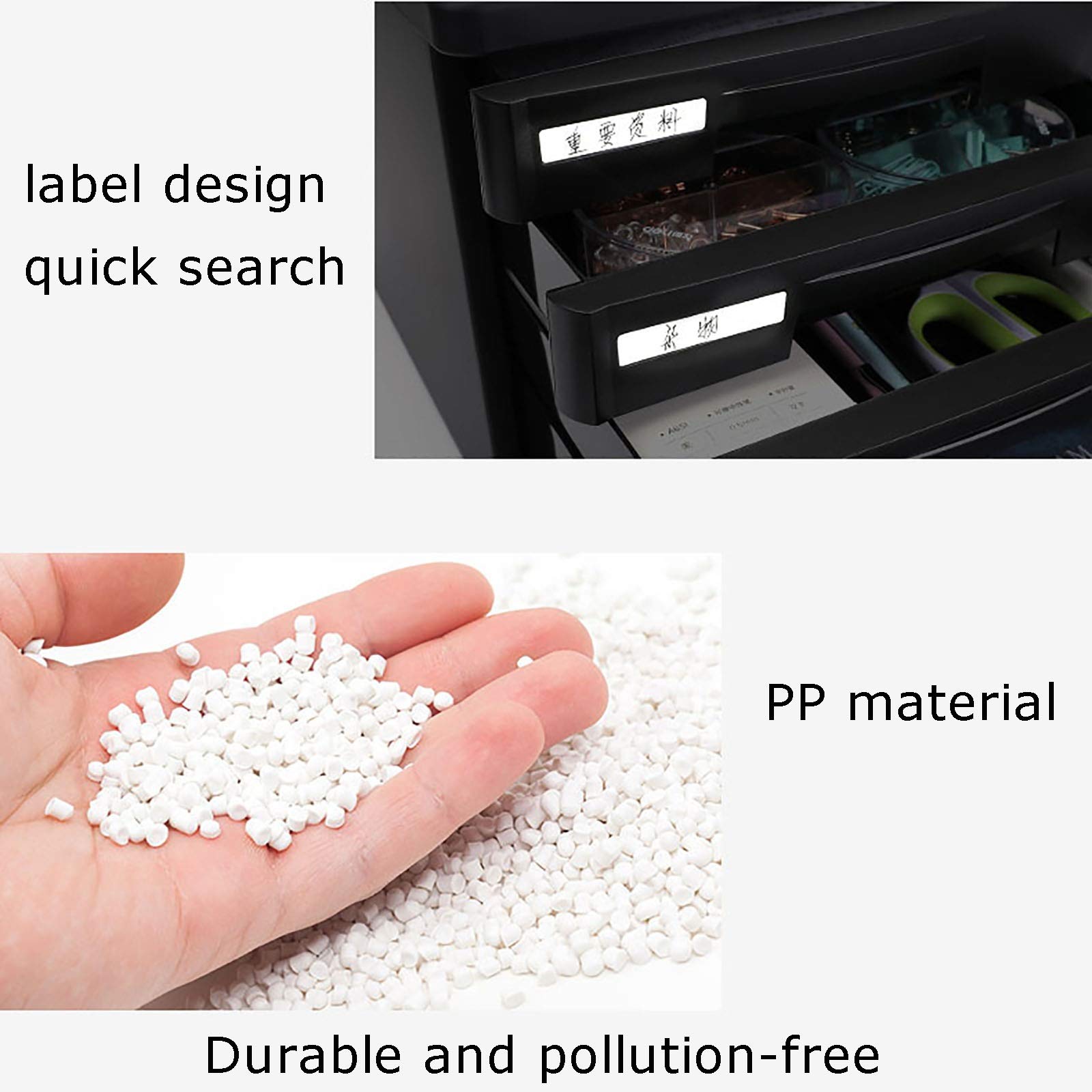 LEYT File Drawer Desktop - 4/5 Drawers File Cabinet, for Office Supplies, Desk Accessories, PP Material Durable and Pollution Free. (Size : 4 Draws)