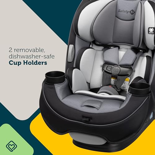 Safety 1st Grow and Go All-in-One Slim Convertible Car Seat, Rear Facing, 5-40 lbs, Forward Facing (30โ65 lbs), High Back Booster Seat 40-100 pounds, Carbon Rose
