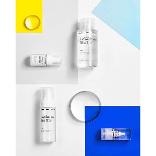 I WOKE UP LIKE THIS Daily Rice Rebalancing Cleansing Water – A Micellar Cleansing Water with Rice Ferment Extract Enriched in Vitamins. For Makeup Removal, Skin Toning