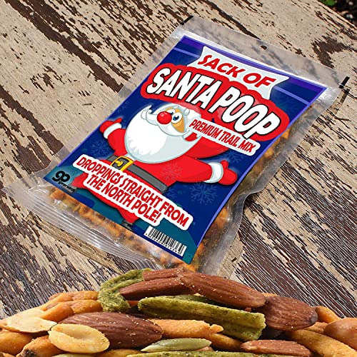 Funny Christmas Premium Trail Mix - Hilarious Stocking Stuffers for Men Food Spicy Gifts for Women - Unique Foods Gifts and Gourmet Basket Ideas Care Packages Christmas Gag Gifts for Adults Teenagers Coworkers Friends (Santa Poop)