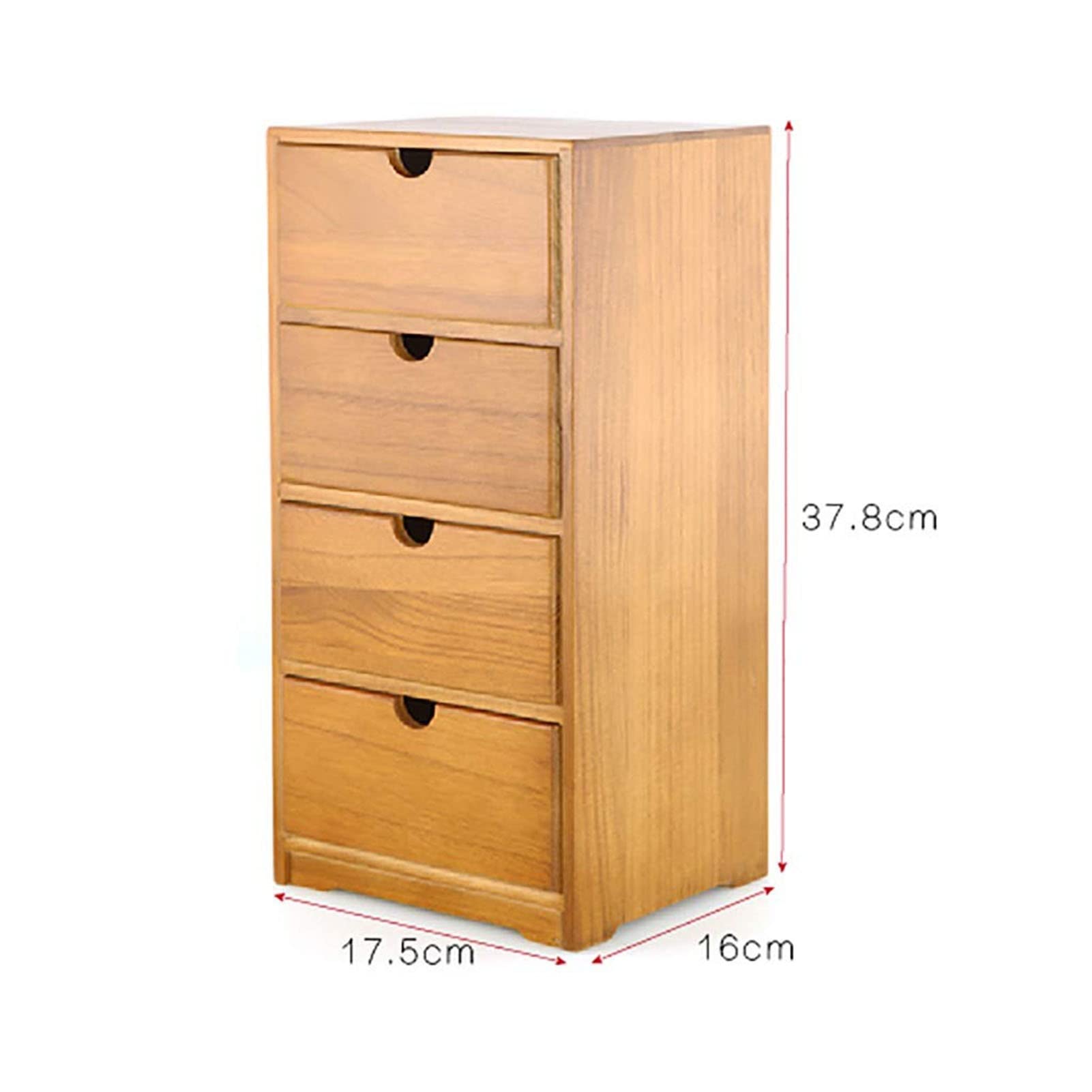 BIZOLE Desktop File Cabinet, Multilayer Wood Desktop Organizer Storage Box with Drawers for Monitor Stand/Printer Platform (Size : 4 Layer)