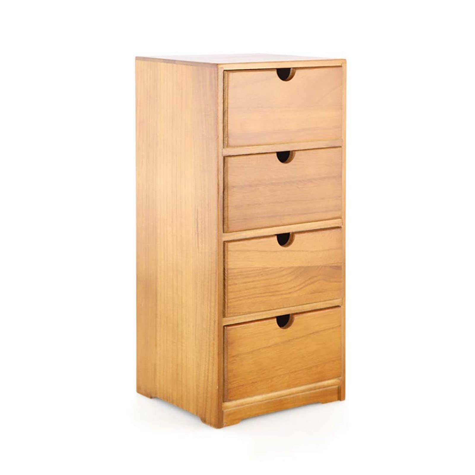 BIZOLE Desktop File Cabinet, Multilayer Wood Desktop Organizer Storage Box with Drawers for Monitor Stand/Printer Platform (Size : 4 Layer)