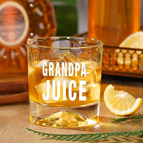 Globe Decanter Set with Grandpa Juice Whiskey Glass, Unique Christmas Gift For Men Who Be Grandpa, Christmas Stocking Stuffers