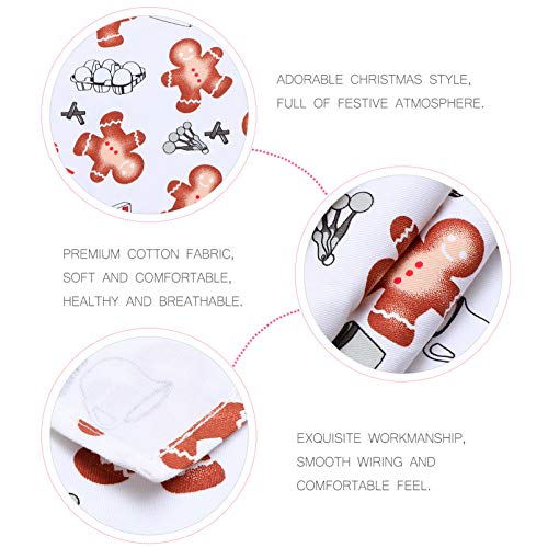 Hemoton Stocking Stuffers Christmas Dish Towel Absorbent Drying Gingerbread Man Dinner Tea Towels Xmas Holiday Table Dining Cotton Tea Towel Dish Cloth Napkin 70X50CM Red Napkins Paper