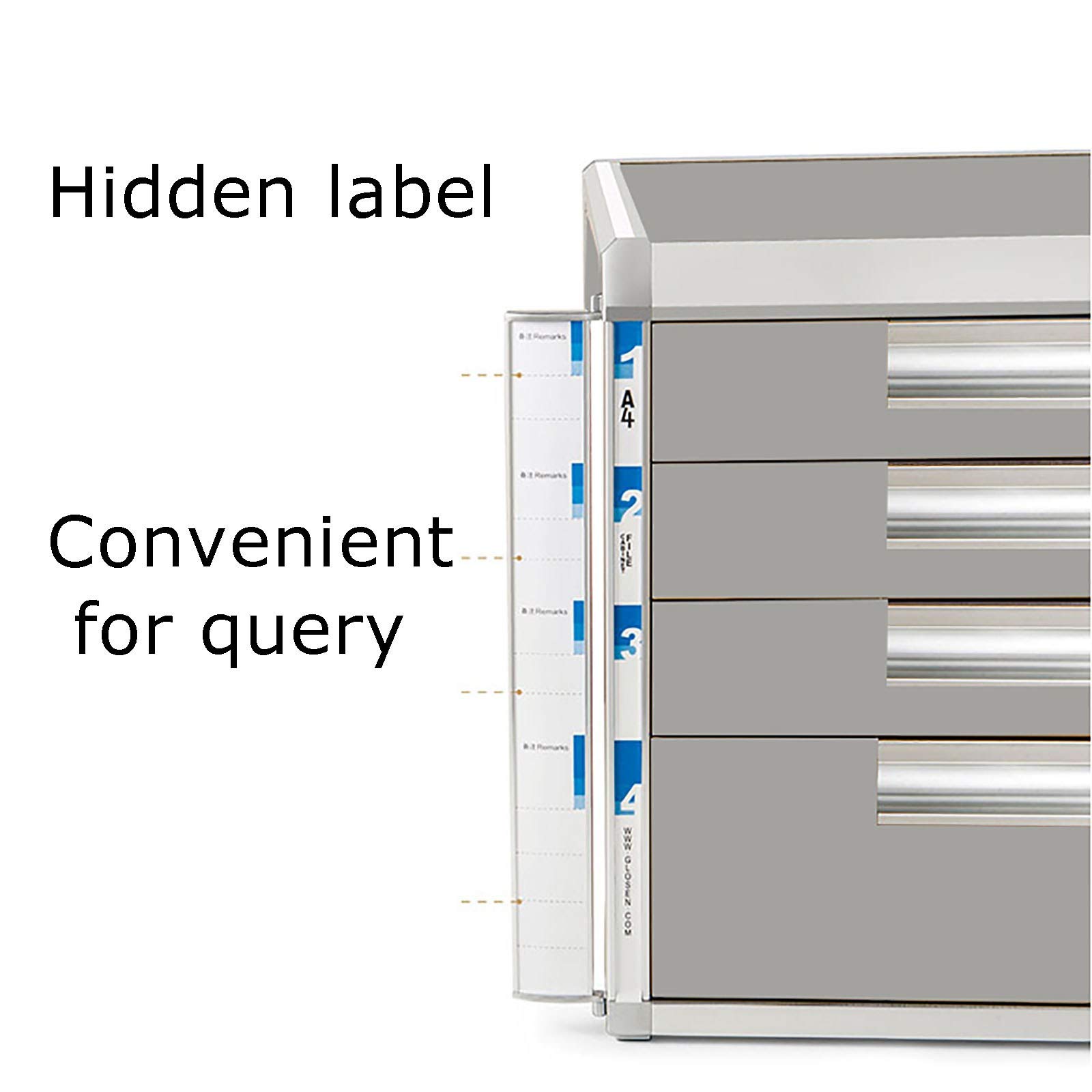 LEYT Desktop Drawer Organizer - 3/5/7 Tier Aluminum Alloy File Cabinet, Office Supplies, Increase Work Efficiency. (Size : 3 Layers)