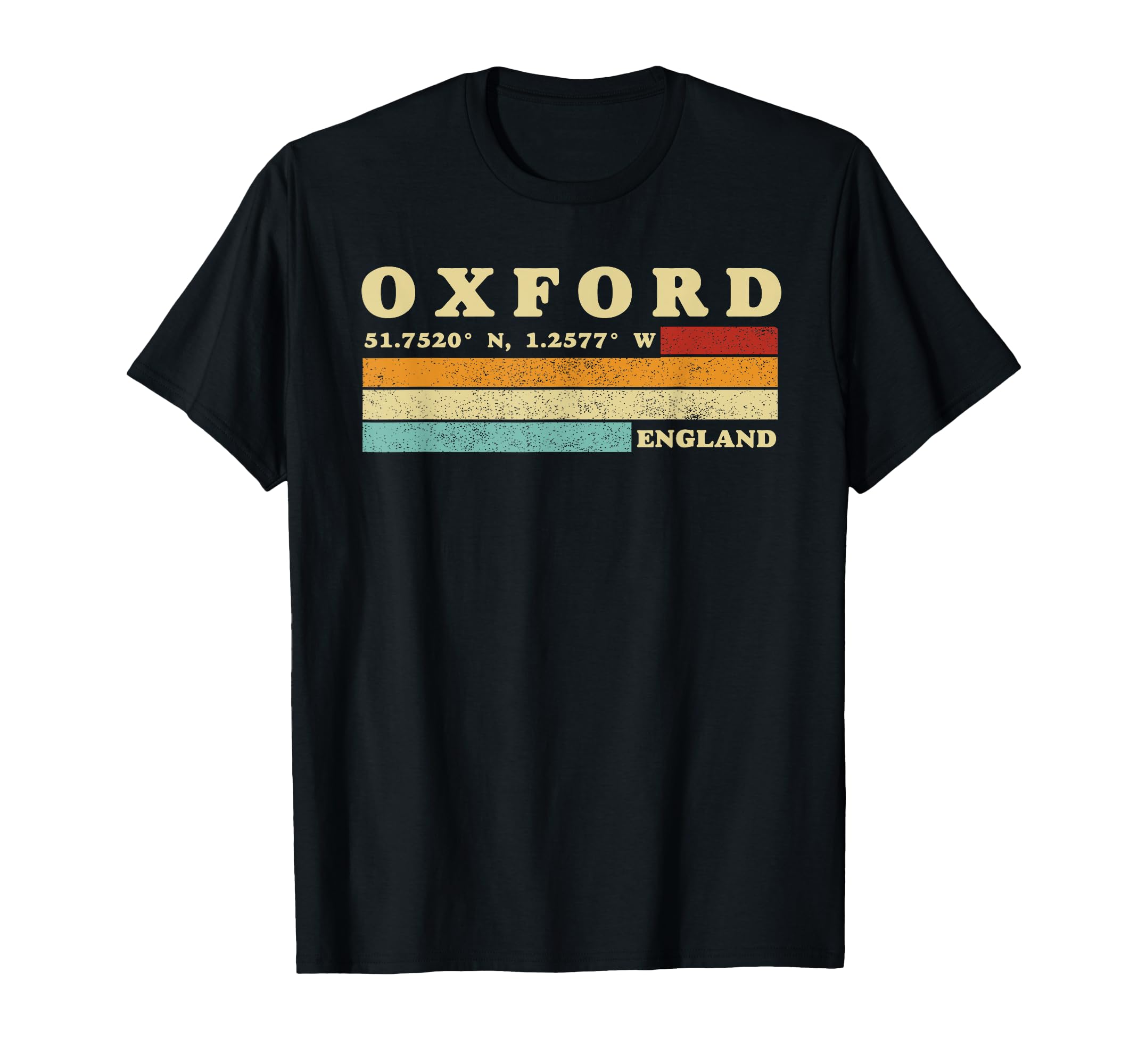 Oxford England City Retro Longitude Latitude T-Shirt