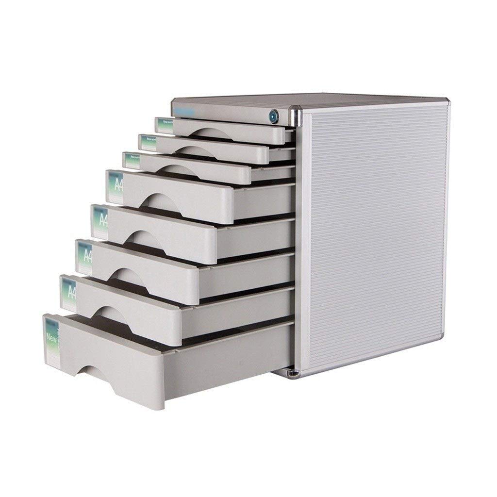 Flat File Cabinet, 8-Layer File Storage Cabinet, with Lock and Index Label, File Classification Management, for Office Supplies Storage
