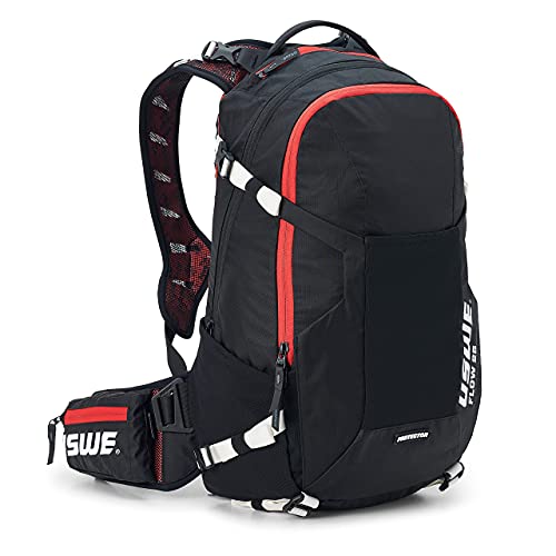 USWE Flow 25L - Backpack with Back Protector, for Bike, Mountainbike, MTB and E-MTB, Black