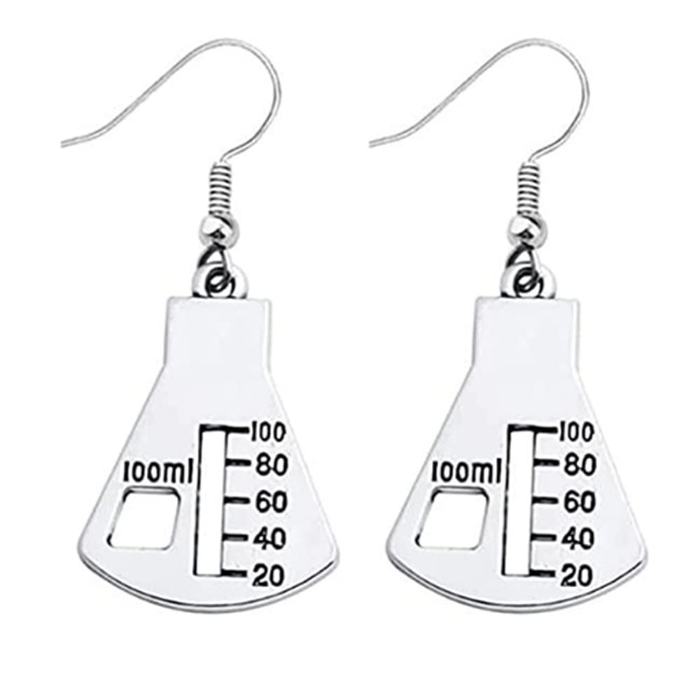 CutieJewelry Potion Bottle Science Lab Chemistry Jar Dangle Cute Earrings (Pink)