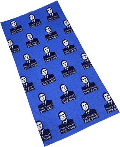 Balanced Co. Michael Scott Seamless Face Mask Bandanas for Dust, Outdoors, Festivals, Sports (TWSS (Blue))