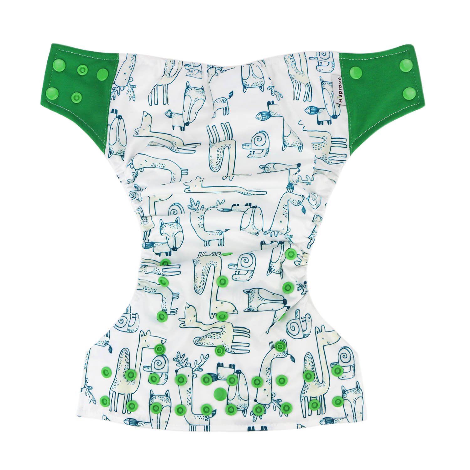 Hi Sprout One Size Adjustable Washable Reusable Pocket Cloth Diapers for Baby Girls and Boys,Animal Land