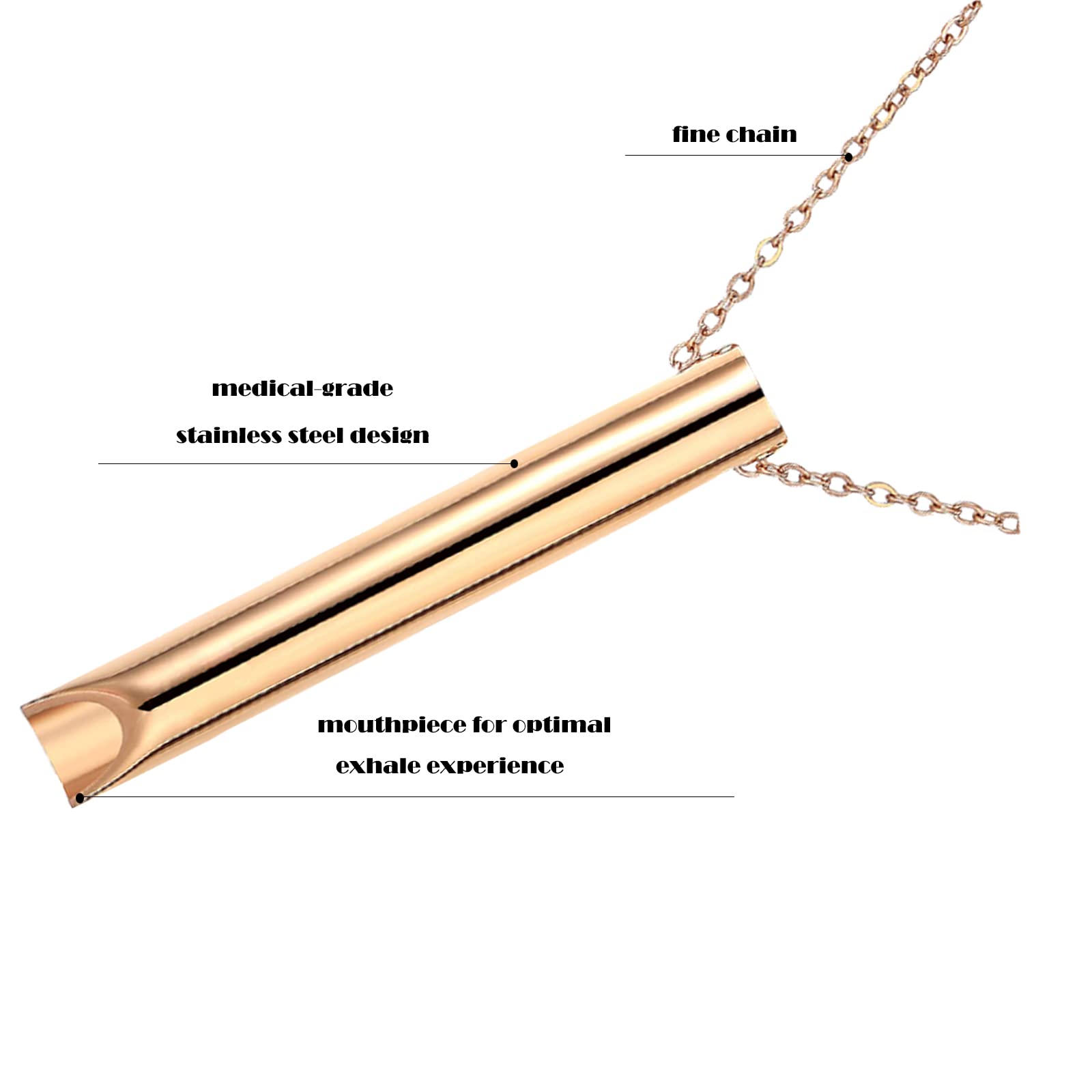 NexMe Stress Anxiety Relief Mindful Breathing Necklace, Anxiety Relief Item Breathing Exercise Device Breathwork Tool for Meditation, Relaxation, Calming Down and Slowing Breath (Black)