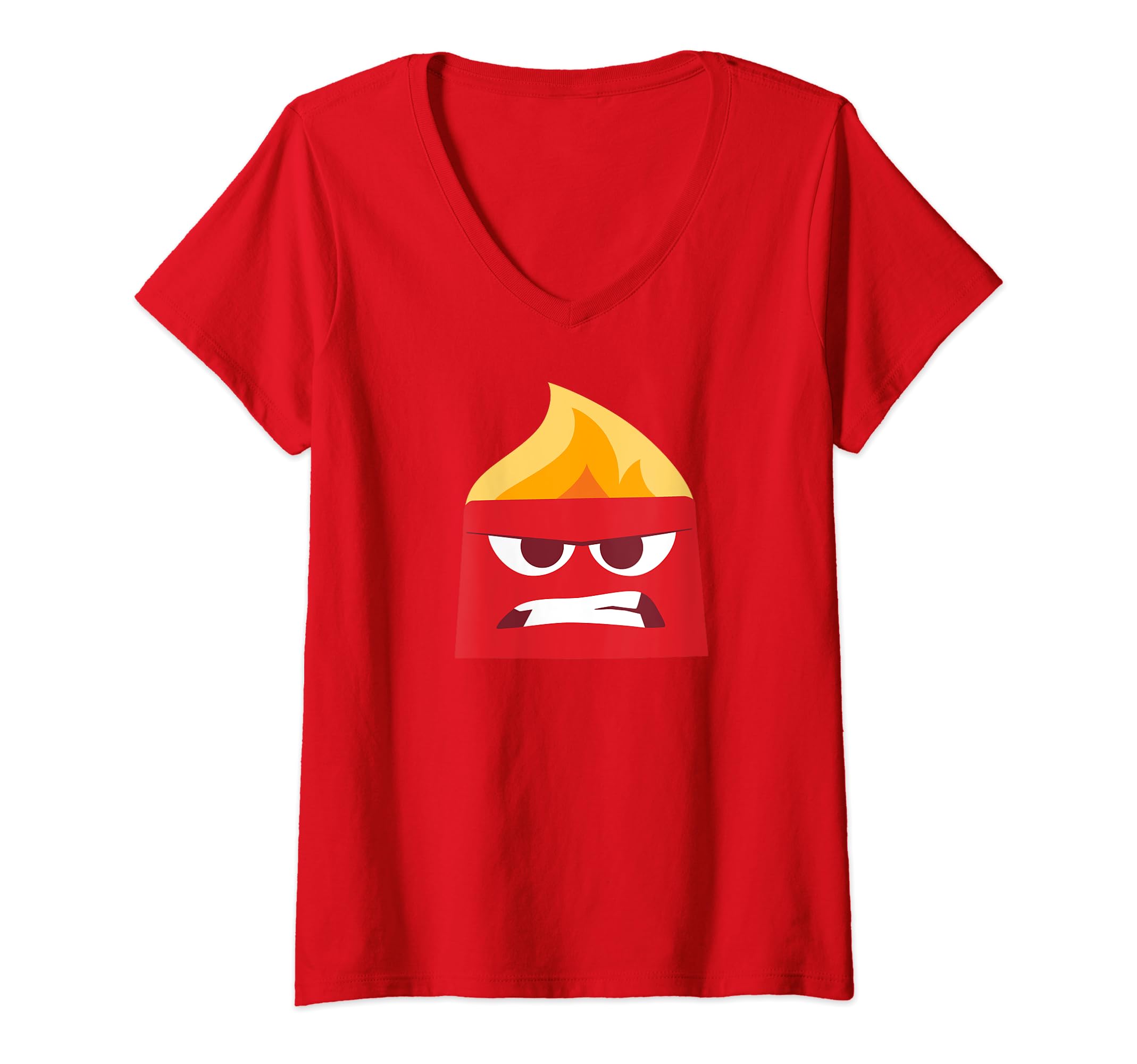Womens Disney and Pixar’s Inside Out Anger Red V-Neck T-Shirt