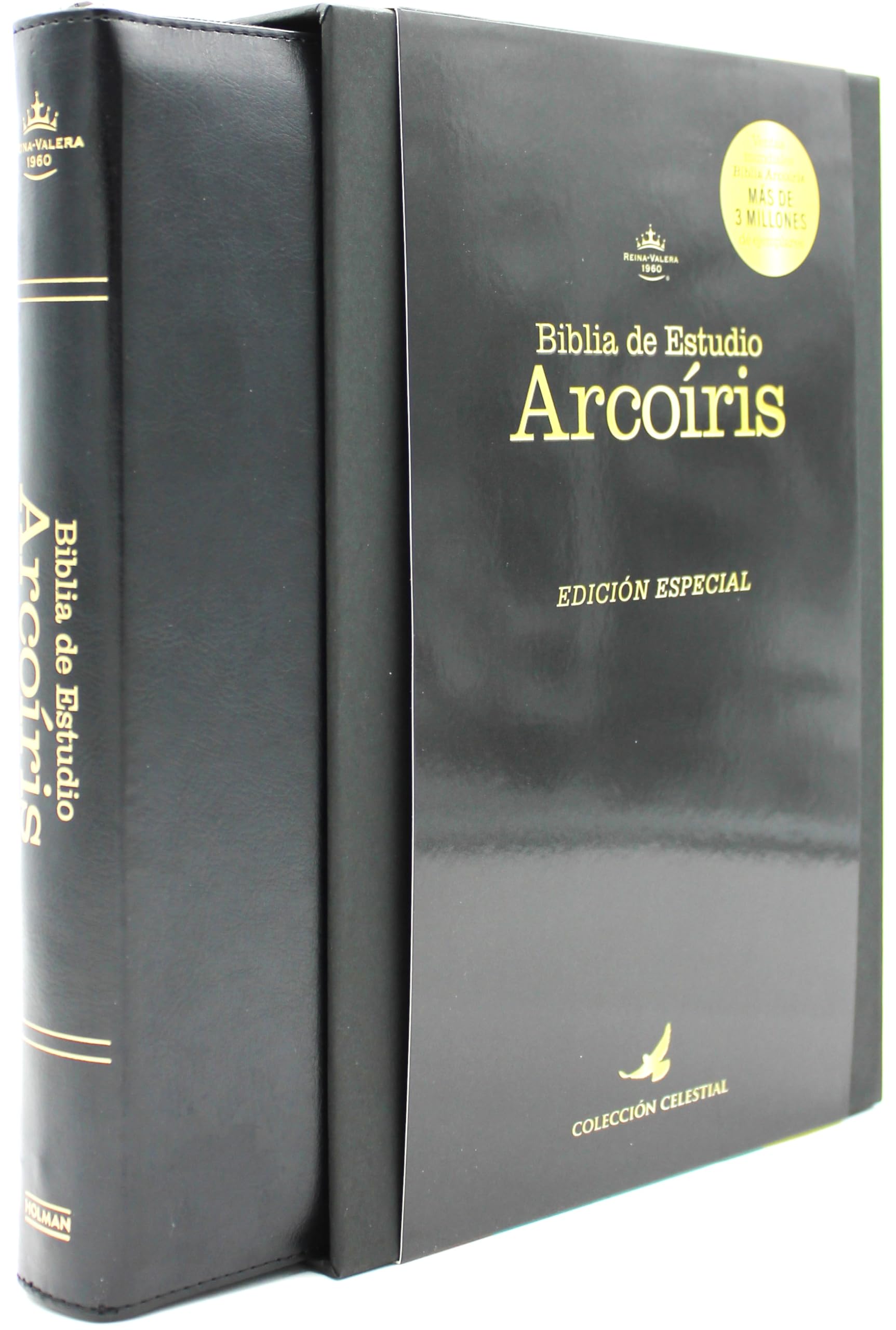 Biblia de Estudio Arco Iris Reina Valera 1960 con Cierre e Indice en Español color Negro/Spanish Rainbow Study Bible RVR 1960 with Thumb Index Multicolor