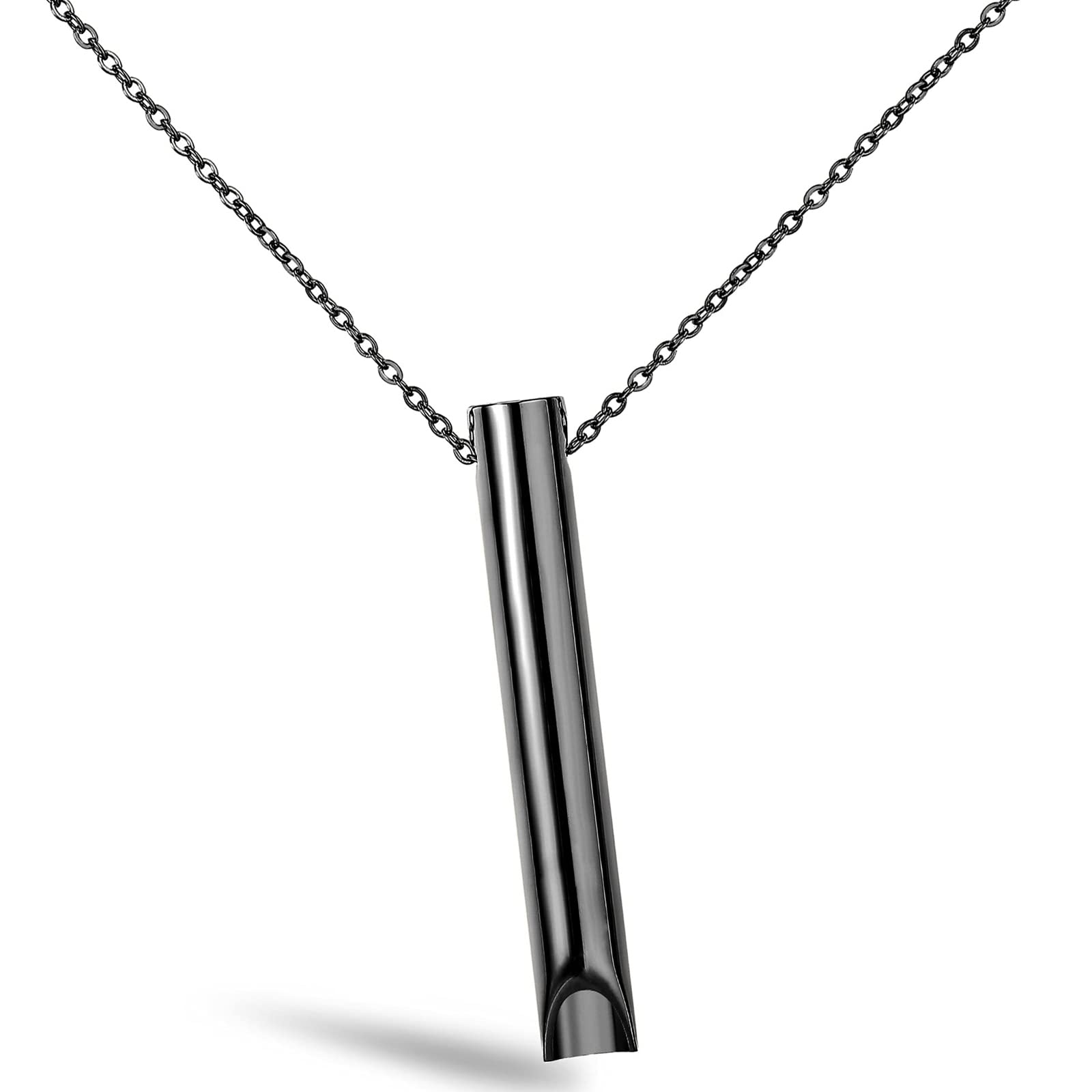 NexMe Stress Anxiety Relief Mindful Breathing Necklace, Anxiety Relief Item Breathing Exercise Device Breathwork Tool for Meditation, Relaxation, Calming Down and Slowing Breath (Black)