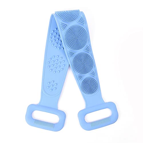 INGVY Dry Brushing Body Brush New Magic Silicone Brushes Bath Towels Body Brush Bath Belt Exfoliating Back Brush Belt Wash Skin Household Clean Shower Brushes (Size : Blue)