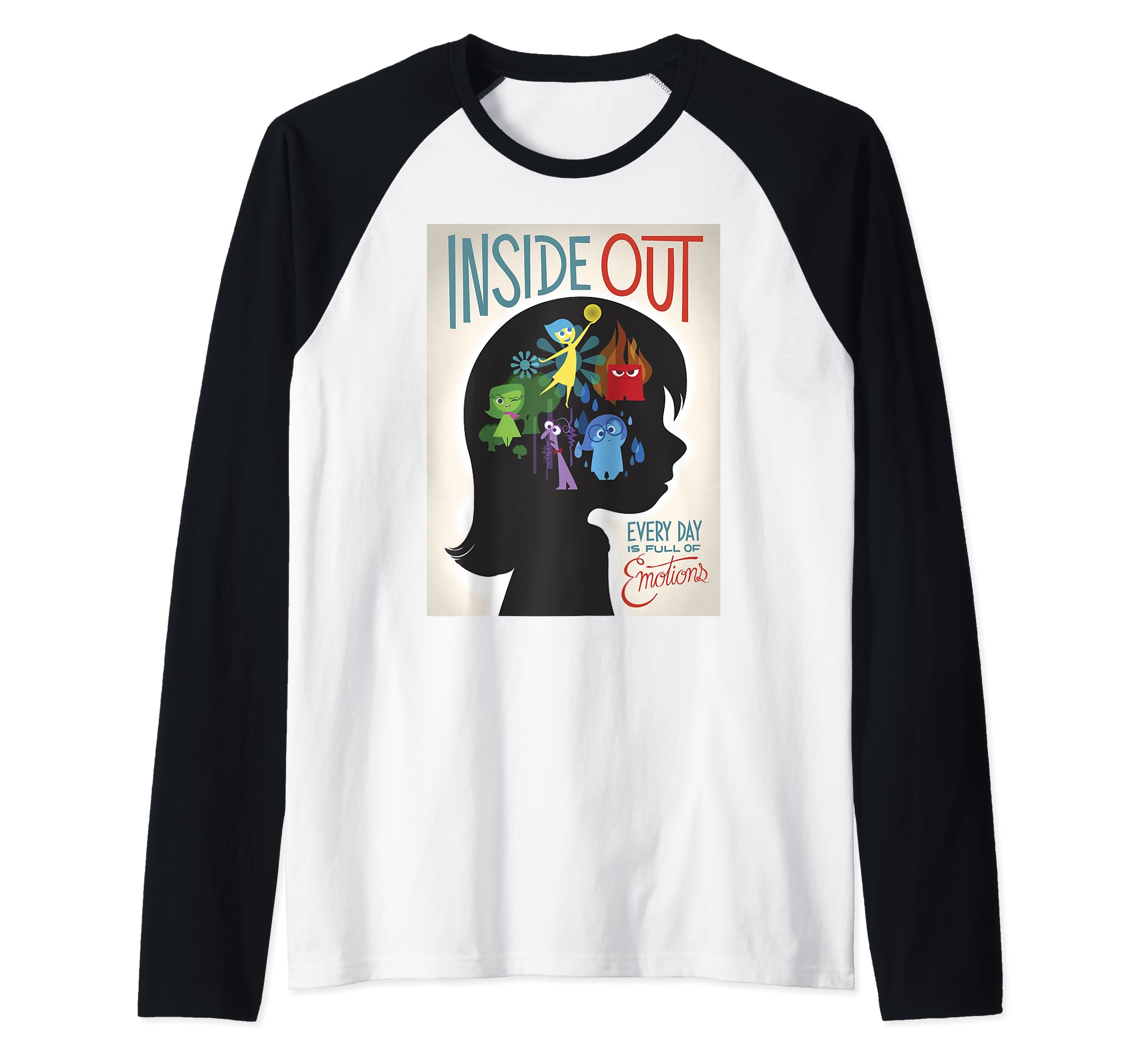Disney Pixar Inside Out Silhouette Movie Poster Raglan Baseball Tee