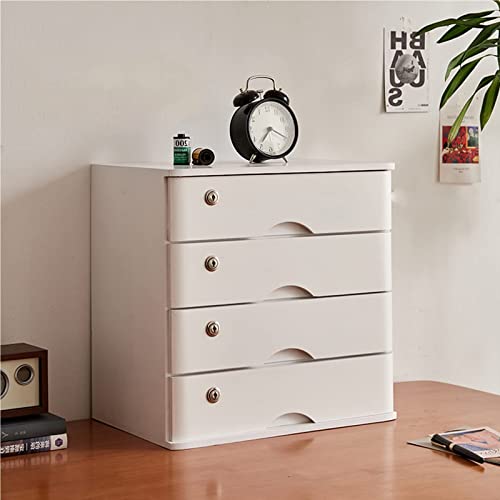 Desktop File Cabinet Organizers - Desktop Storage Box - Desktop Drawer Cabinet, Wooden Desktop Storage Box With Lockable Drawers, Office Supplies A4 Receipt File Organizer, Flat File Cabinet ( Color :