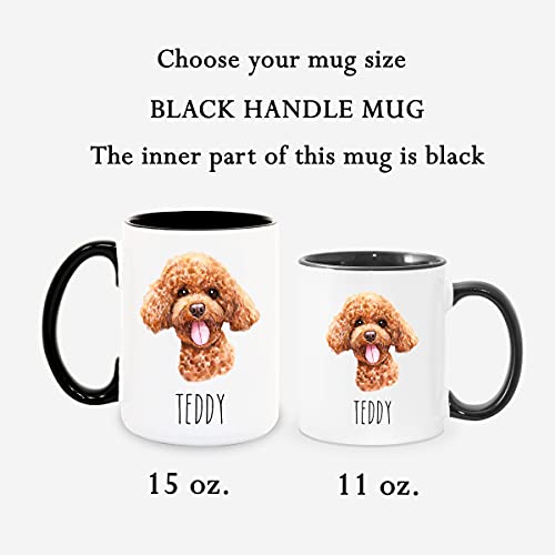 Poodle Customized Name Coffee Mug, Personalized Dog Owner Gifts for Men Women, Customizable Pet Memorial Tea Cup (Poodle)