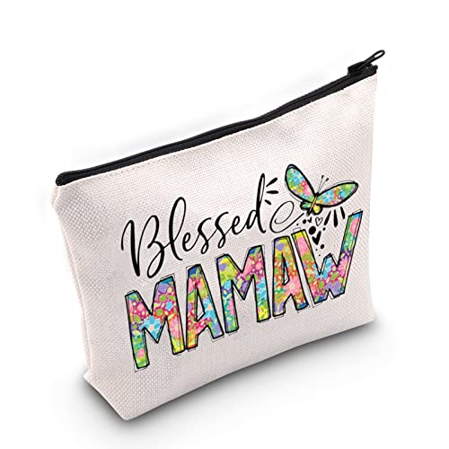 Blessed Mamaw Makeup Bag Mamaw Gift Grandma Cosmetic Bag Grandma Birthday Gifts Grandmother Gift (Mamaw Bag)
