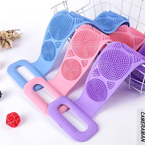 INGVY Dry Brushing Body Brush New Magic Silicone Brushes Bath Towels Body Brush Bath Belt Exfoliating Back Brush Belt Wash Skin Household Clean Shower Brushes (Size : Blue)