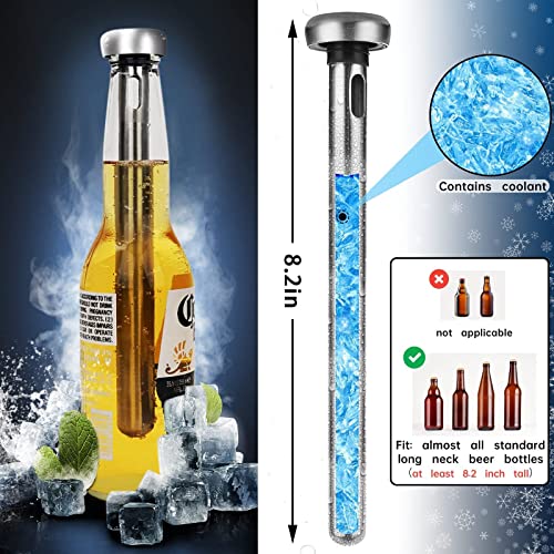 Whiskey Glass Gift with 2pc Beer Chiller Sticks with 1 Bottle Opener, Christmas Stocking Stuffers, Gifts for Men Dad Huband Boyfriend Adults