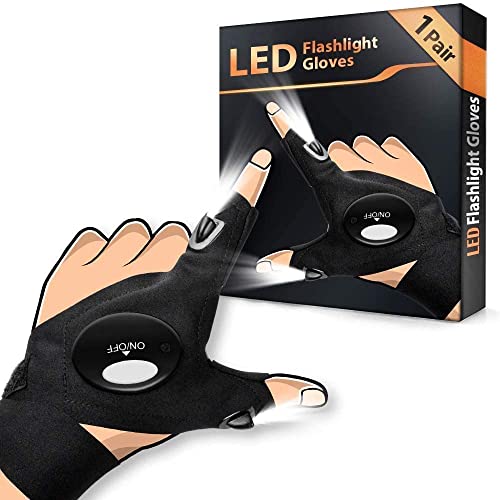 Tool Gifts for Men-LED Flashlight Gloves Gifts for Men, Stocking Stuffers for Men Women Dad Teens and Stocking Stuffers Tool Gifts for Men - Magnetic Tool Pickup,Telescoping Magnet, Gadget Tool