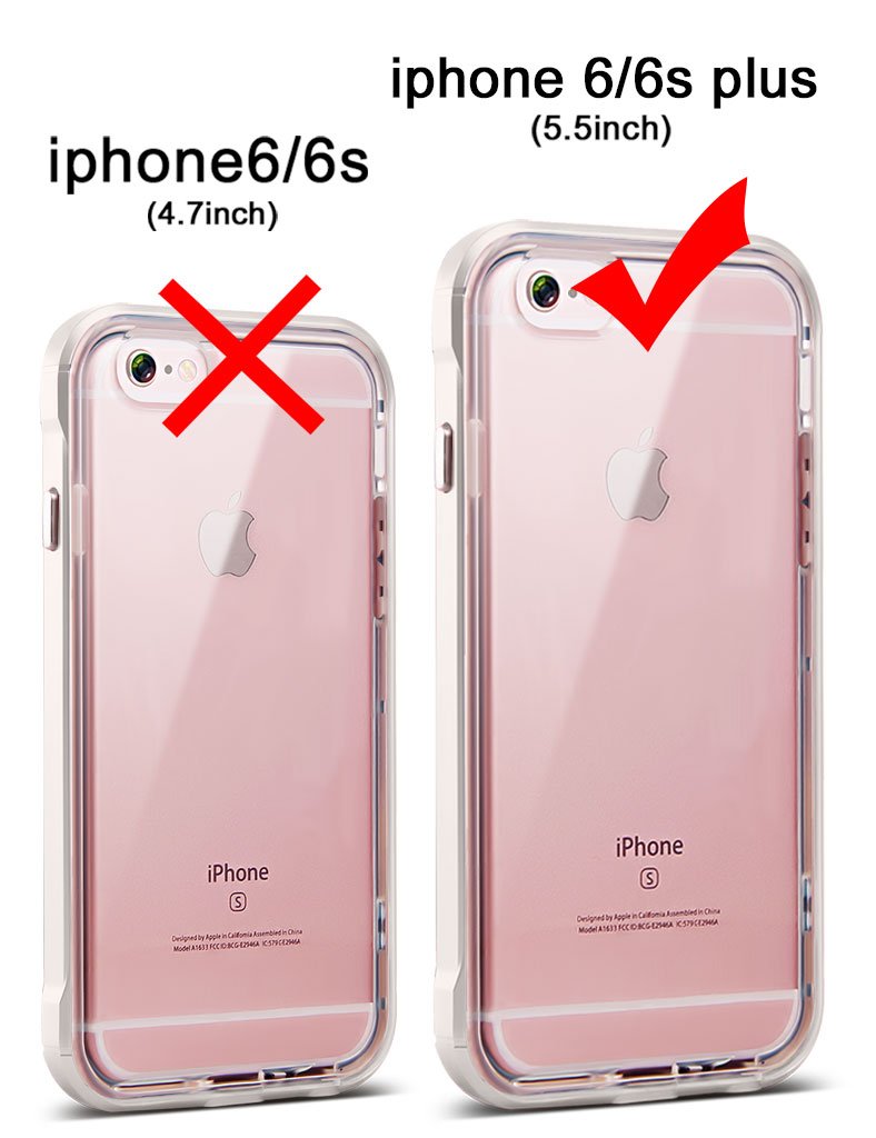 iPhone 6s Plus Case, Ansiwee Reinforced Frame Crystal Highly Durable Shock-Absorption Flexible Soft Rubber TPU Bumper Hybrid Protective Case for Apple iPhone 6s/6 Plus 5.5inch (Pearl White)