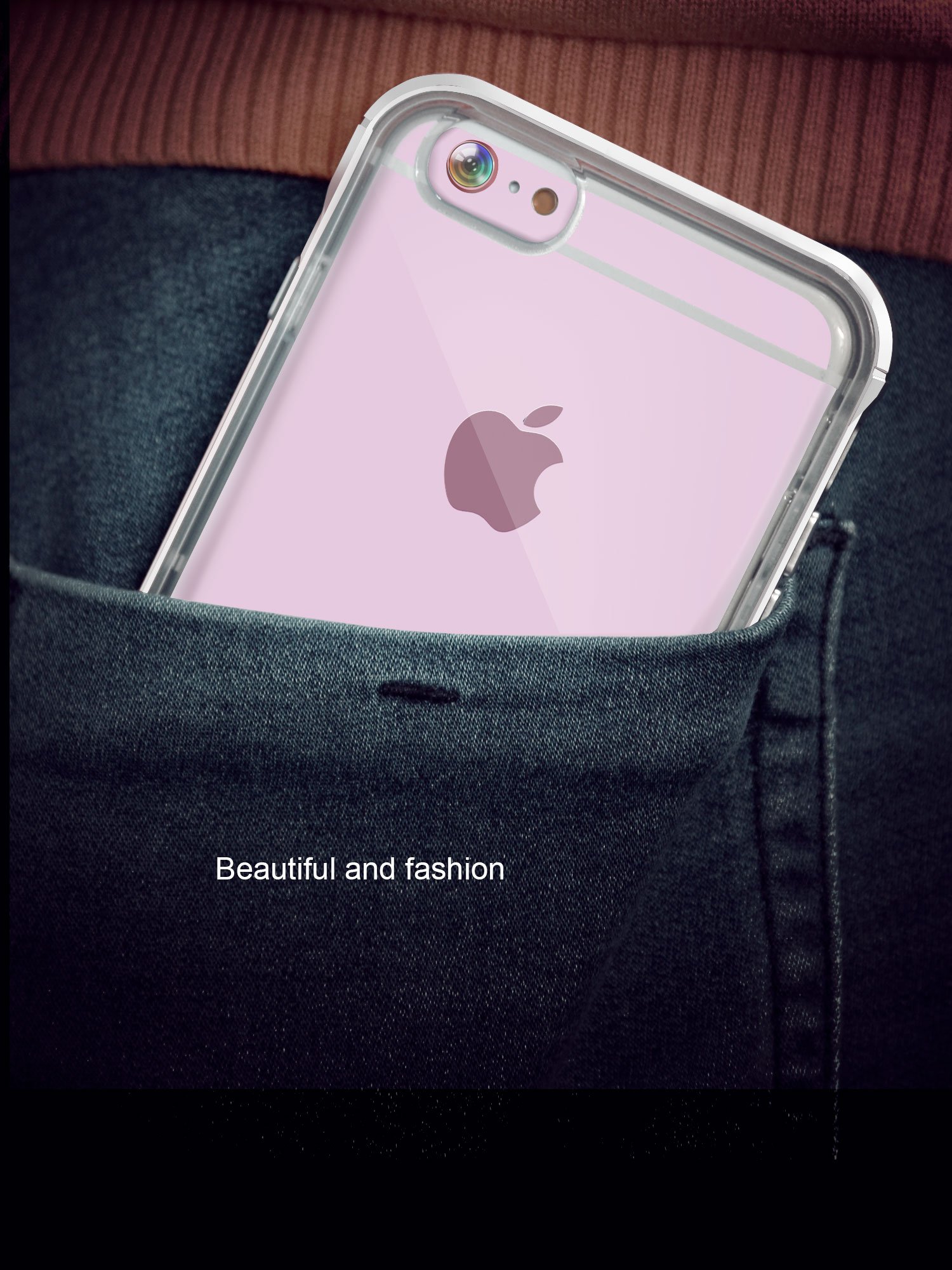 iPhone 6s Plus Case, Ansiwee Reinforced Frame Crystal Highly Durable Shock-Absorption Flexible Soft Rubber TPU Bumper Hybrid Protective Case for Apple iPhone 6s/6 Plus 5.5inch (Pearl White)