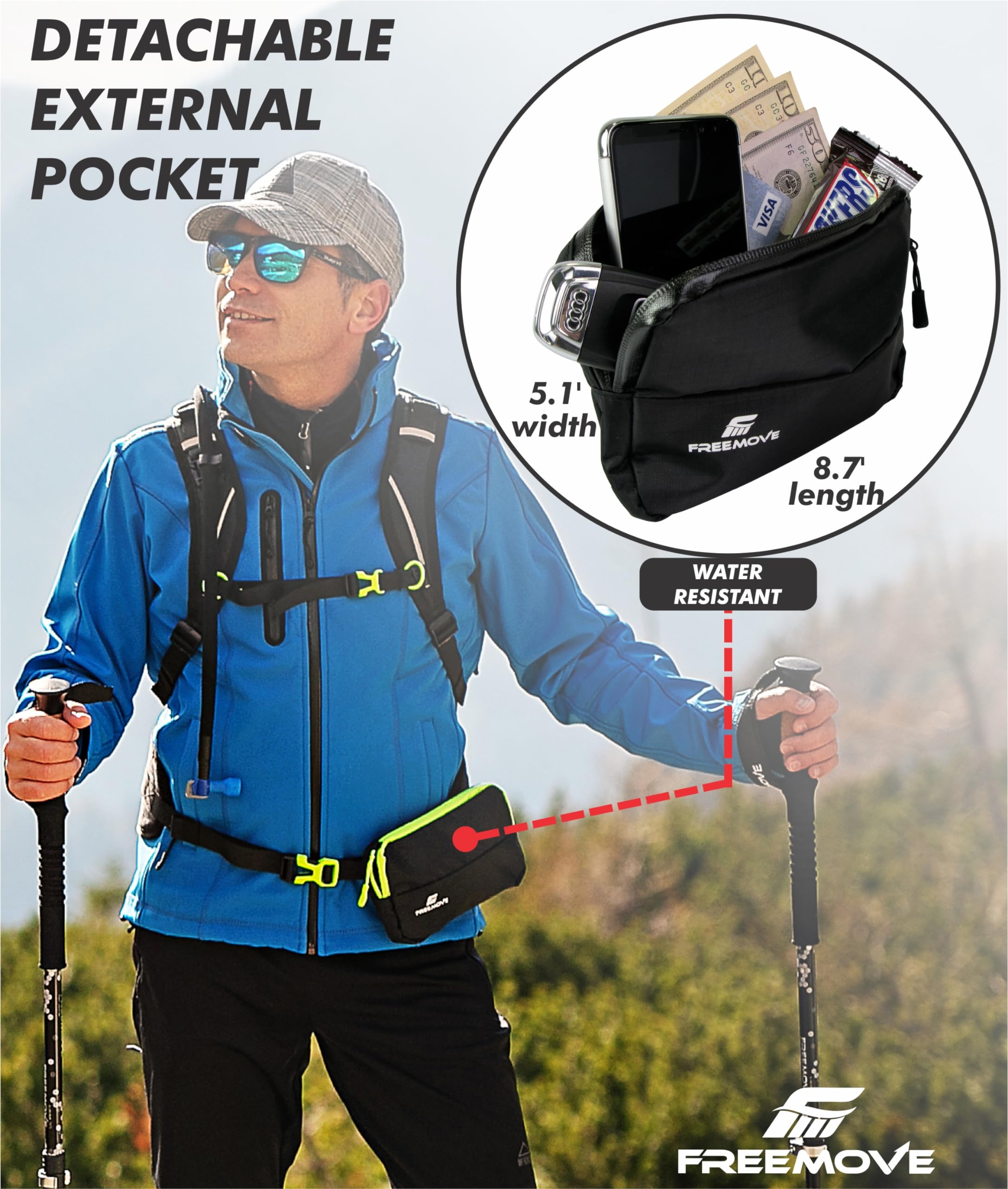 FREEMOVE Hydration Water Backpack 3in1 with 2L Bladder & Insulated Backpack Cooler Bag - a Complete Hydration Solution - Ideal Hydro Camel Back Pack for Hiking, Biking, Running, Cycling, MTB & Rave