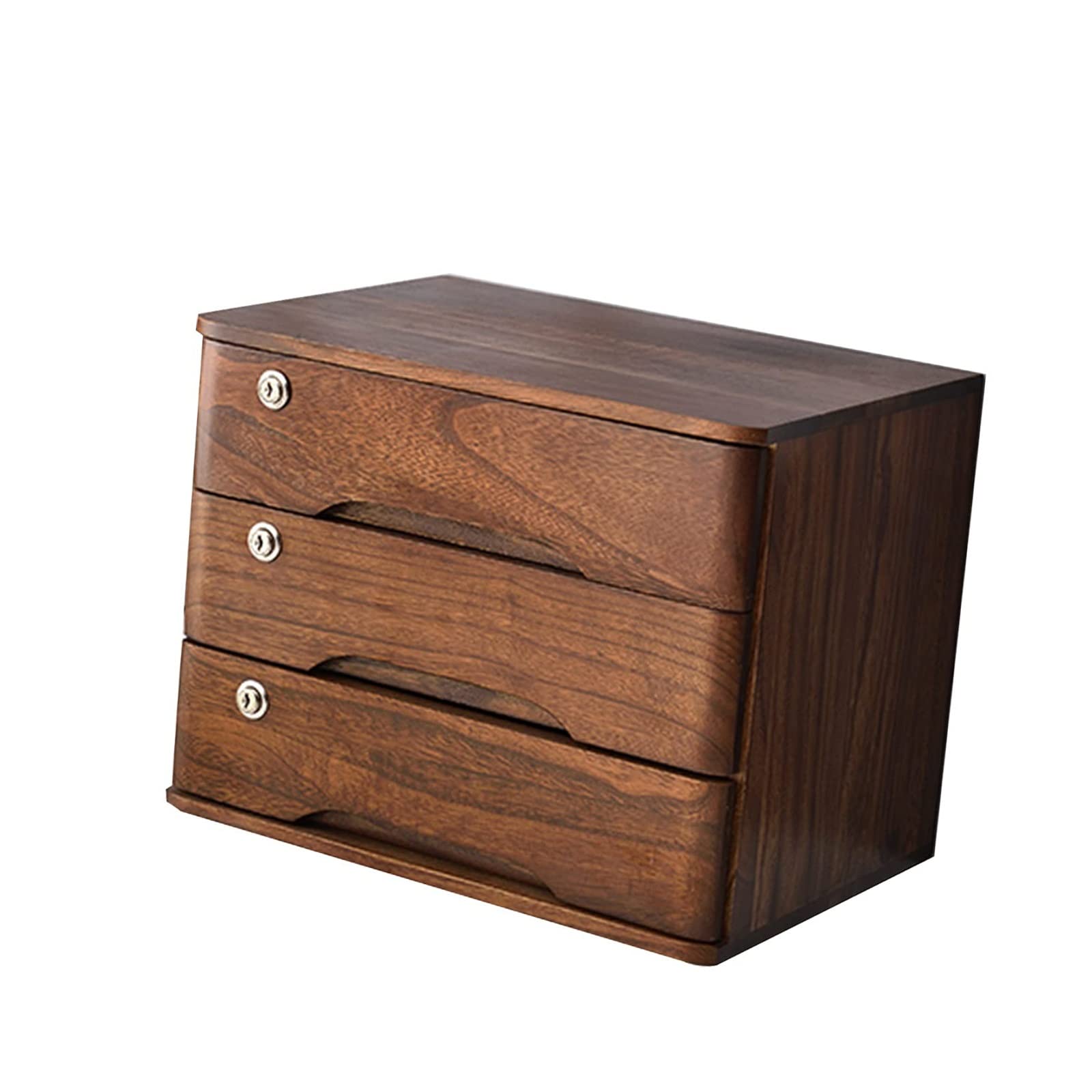 Desktop Storage Box With Drawers - Desktop File Cabinet Organizers, Flat File Cabinet Storage Box, Desktop Drawer Cabinet With Lock, Wooden File Cabinet/Desktop Storage Cabinet/Data Cabinet ( Color :