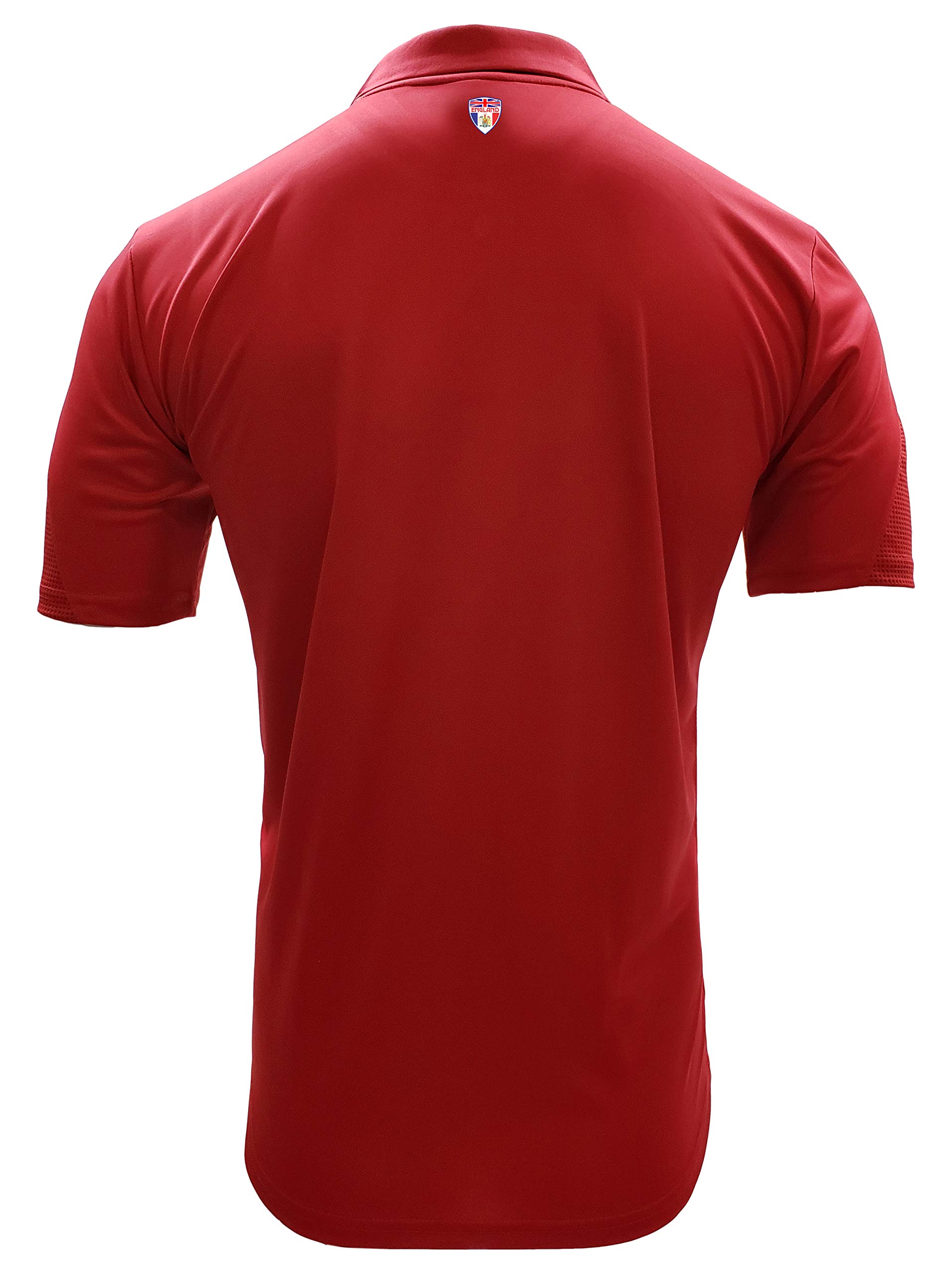 England Polo Shirt for Men Color Black/White/Red/Navy/Burgundy (Large, Red)