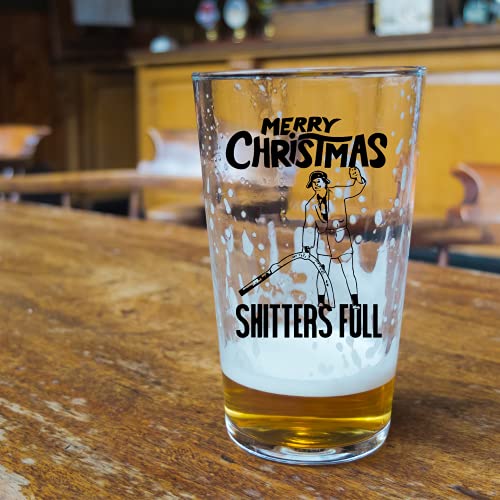 COOL AF Shitters Full Beer Glass - Stocking Stuffer - Christmas Vacation Funny Mug For Men And Women - 16oz Pint Glass