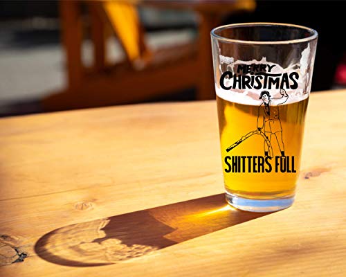COOL AF Shitters Full Beer Glass - Stocking Stuffer - Christmas Vacation Funny Mug For Men And Women - 16oz Pint Glass
