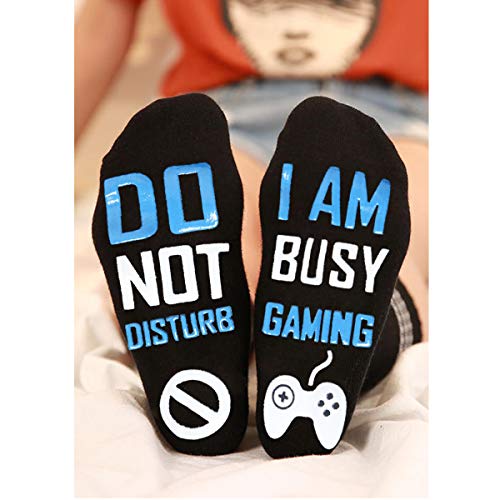 Do Not Disturb I'm Gaming Socks Novelty Gamer Socks,Stocking Stuffers For Men teens Boys Kids Gamer Lovers