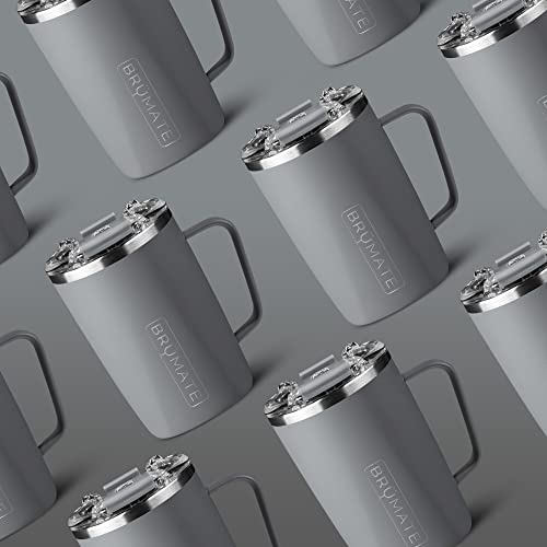 BrüMate Toddy - 16oz 100% Leak Proof Insulated Coffee Mug with Handle & Lid - Stainless Steel Coffee Travel Mug - Double Walled Coffee Cup (Matte Gray)