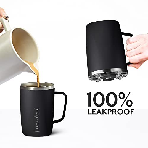 BrüMate Toddy - 16oz 100% Leak Proof Insulated Coffee Mug with Handle & Lid - Stainless Steel Coffee Travel Mug - Double Walled Coffee Cup (Matte Gray)