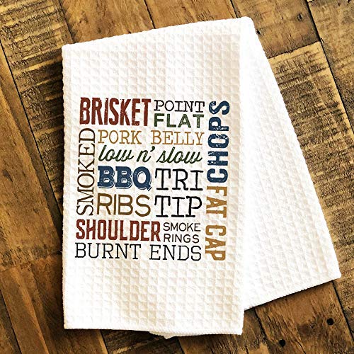 BBQ King Grilling Towel | Waffle Weave Dish Towel | Kitchen Towel | Men Grilling Gift | For Him Gift | Dish Towel | Barbecue Gift | Mens Kitchen Gift