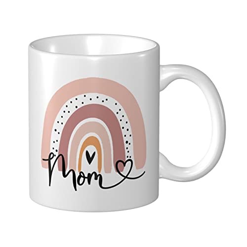 Wisedeal Funny Mom Coffee Mug, Mama Gifts, Novelty Birthday Gifts for Women Mom Grandma Grandmother, Christmas Mug from Dad Daughter or Son, Rainbow Mug Gifts for Mom, Ceramic White 11 Oz