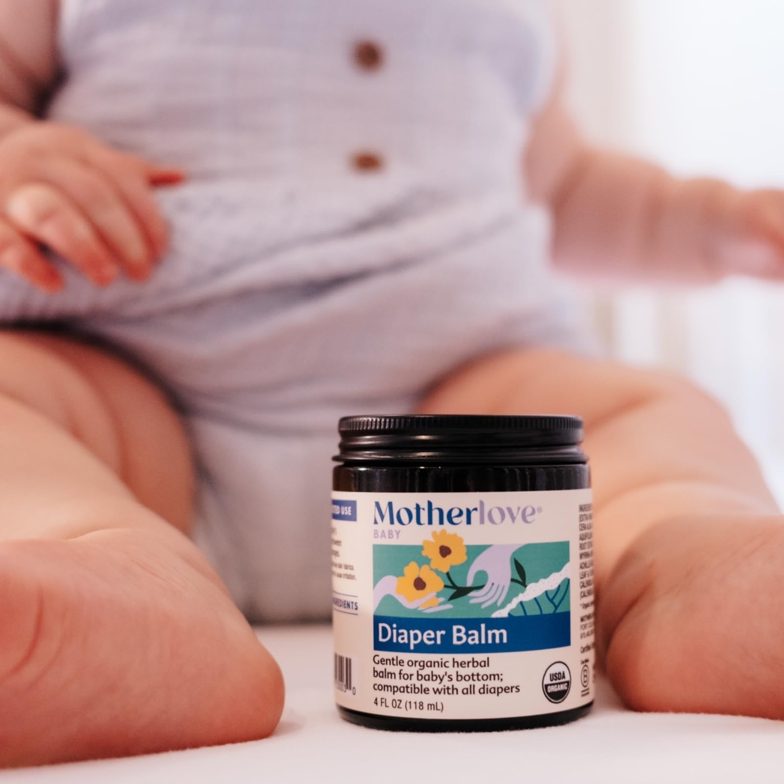 Motherlove Diaper Balm (1 oz) Organic Herbal Diaper Rash Cream—Cloth Diaper Safe, Zinc Oxide- & Petroleum-Free—Ideal Diaper Bag Size
