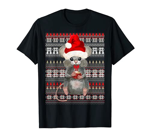 Ugly Christmas Santa Costume Christmas Mouse Lover T-Shirt