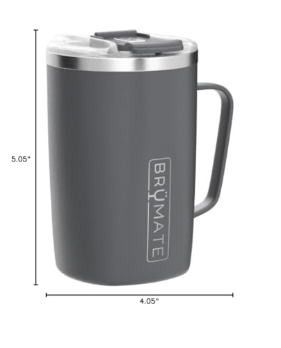 BrüMate Toddy - 16oz 100% Leak Proof Insulated Coffee Mug with Handle & Lid - Stainless Steel Coffee Travel Mug - Double Walled Coffee Cup (Matte Gray)