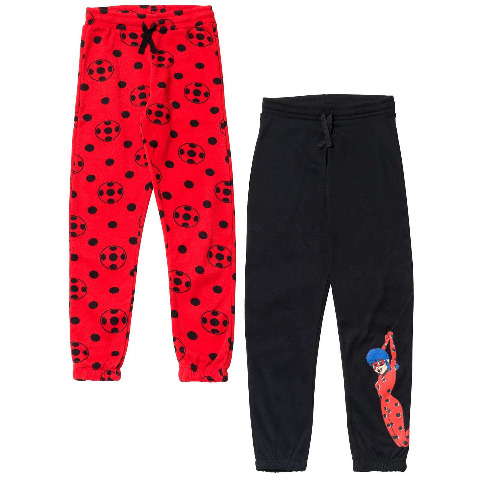 Miraculous Ladybug Little Girls Fleece 2 Pack Leggings Black/Red 5