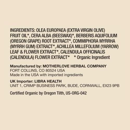 Motherlove Diaper Balm (1 oz) Organic Herbal Diaper Rash Cream—Cloth Diaper Safe, Zinc Oxide- & Petroleum-Free—Ideal Diaper Bag Size