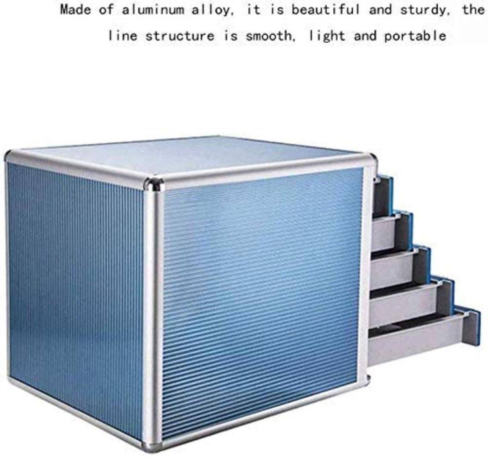 File Storage Cabinet Flat File Cabinets Flat 5 Drawer Lockable Data File Storage Cabinet - Aluminum Alloy - Blue 30x36x30.5cm Home Office Furniture File Box