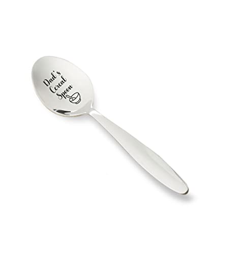 Weefair Gift For Fathers Day Cereal Lover Dad Spoon | Dads Engraved Grandfather Father In Law Birthday Anniversary Christmas Stocking Stuffer Stainless Steel Silverware Size 7 Inch, Silver