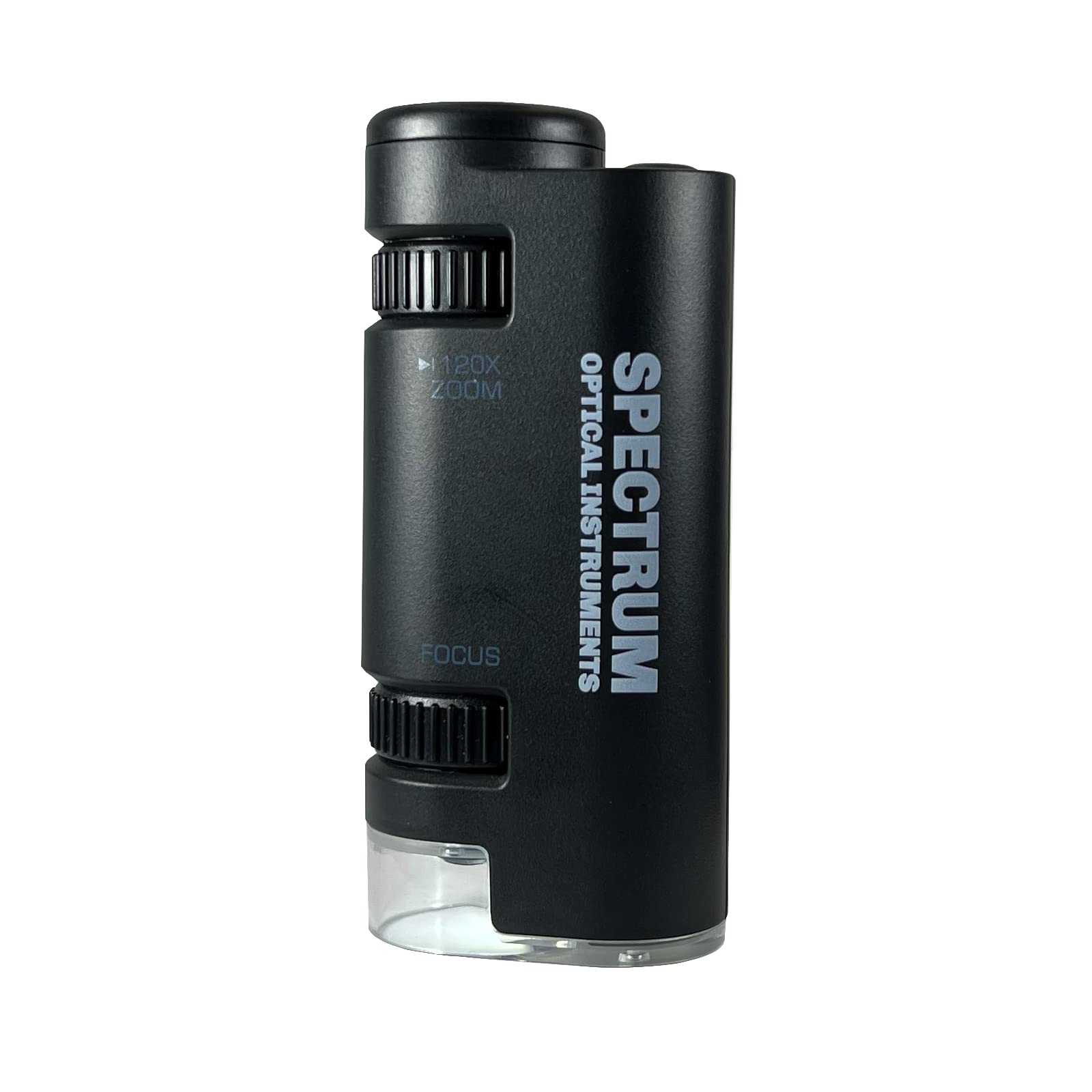 Spectrum Optical Instruments EasyMicro 60x-120x LED Lighted Zoom Microscope (Black) - 2X Sample Slices and Protective Bag SOIEM60120