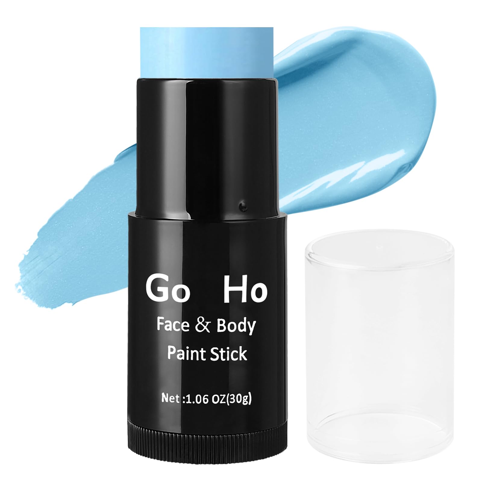 Go Ho Cream-Blendable Light Blue Face Paint Stick (1.06 Oz),Full-coverage Pale Blue Face Body Paint Stick for Halloween Cosplay SFX Corpse Bride Sally Makeup,Waterproof Blue Eye Black Stick